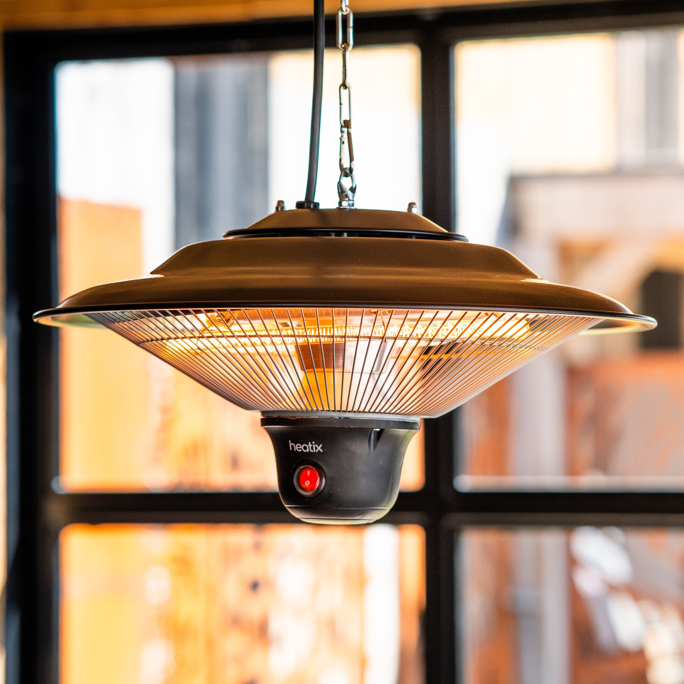 Heatix hanging patio heater - 1500W - Powerful infrared lamp - with 3 ...